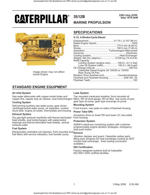 Caterpillar 3512 Marine Engines Specs Details Features Depco Power