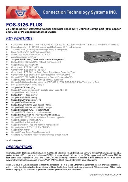 FOS-3126-PLUS - connection technology systems co., ltd