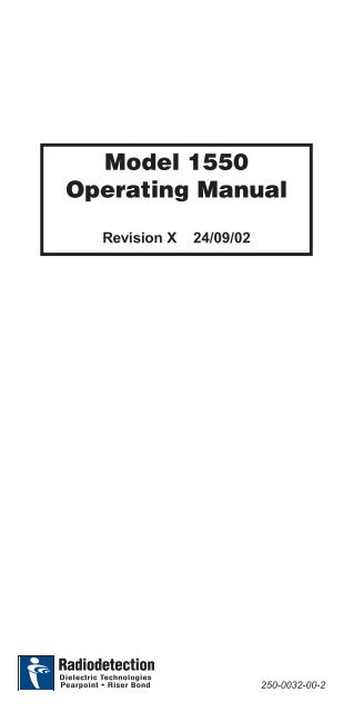 Model 1550 Operating Manual
