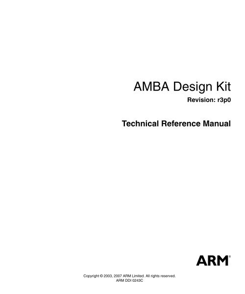 AMBA Design Kit Technical Reference Manual - ARM Information ...