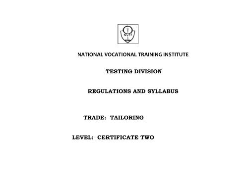 tailoring certificate 2 - NVTI