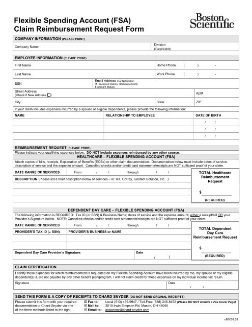 FSA Claim Form - Chard Snyder