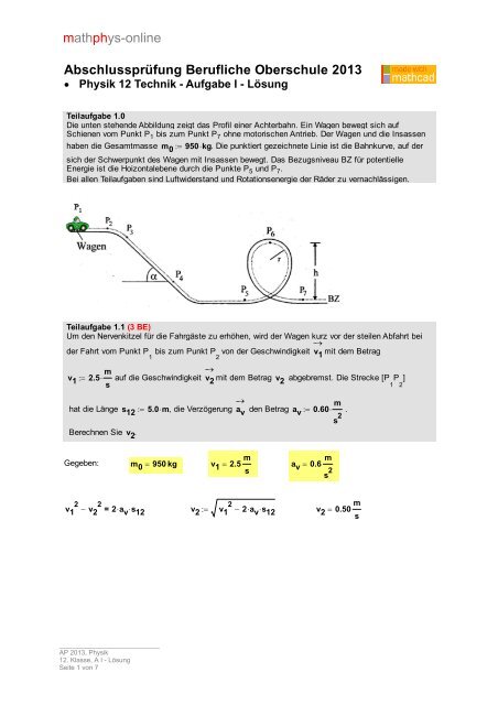 Aufgabe I - mathphys-online.de