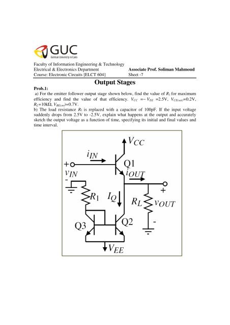 Sheet 7 - GUC - Faculty of Information Engineering & Technology