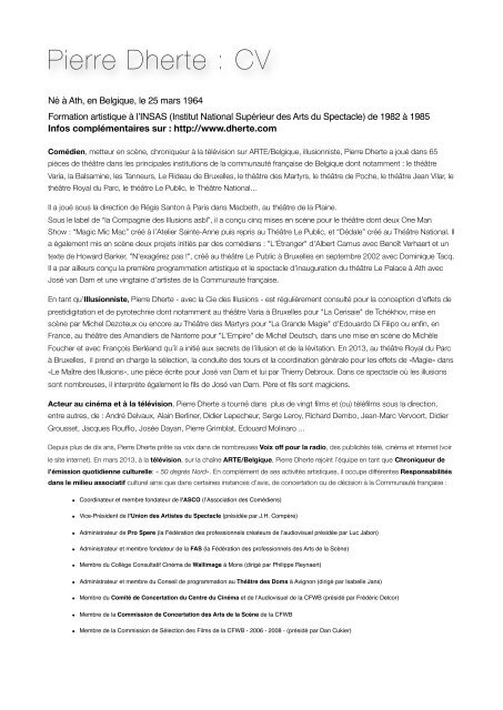 CV PIERRE - Dherte, Pierre