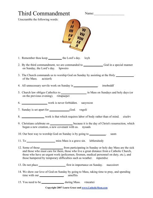 Third Commandment Catholic