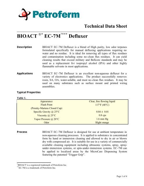 BIOACT EC-7M TDS 01-01 - The Solder Connection