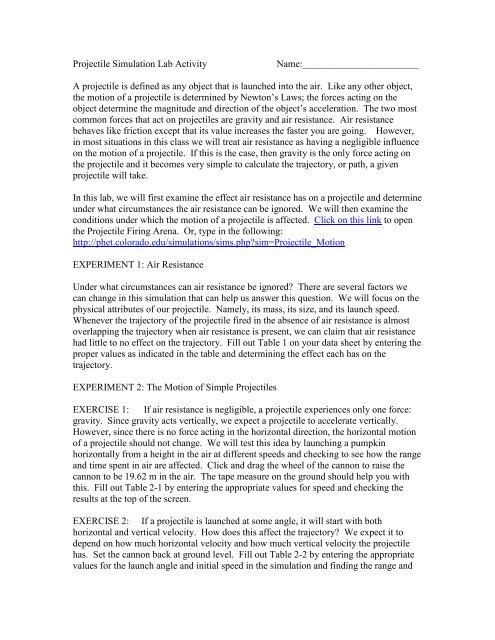 Projectile Simulation Lab Exploration.pdf - PhET