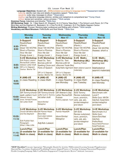 ESL Lesson Plan Week 13.pdf - eslriverside