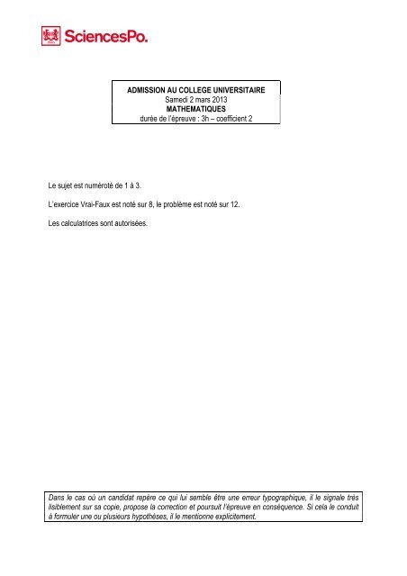 sujet bac es sciences