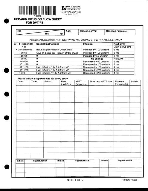 Iv Flow Sheet