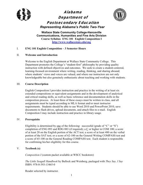 ENG 101 - Wallace State Community College