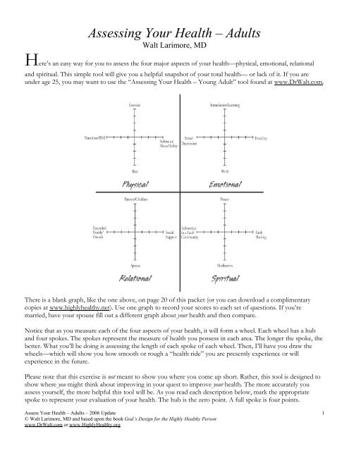 Assessing Your Health â Adults - Dr. Walt Larimore
