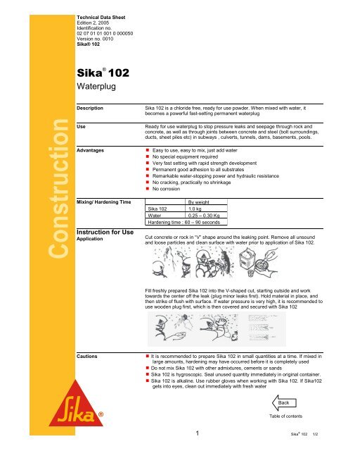Sika 102 - Sika Indonesia