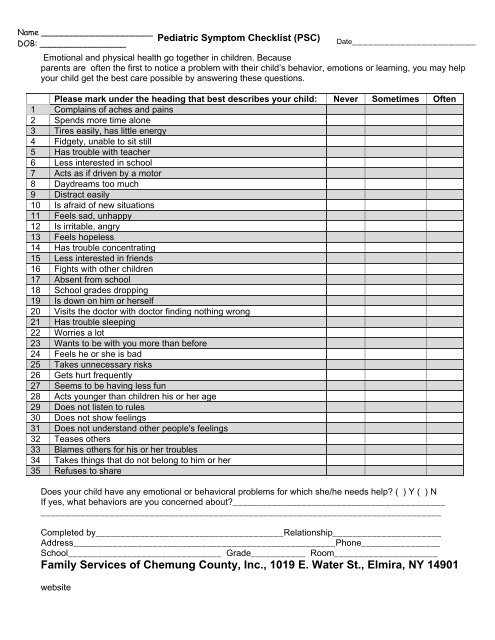 Printable Symptom Checklist Fill Online Printable Fil