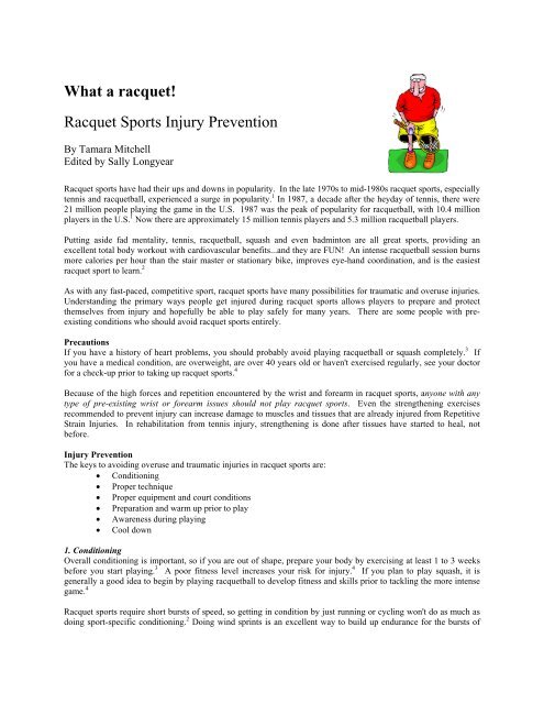 Racquet Sports Injury Prevention - Working Well Ergonomics ...