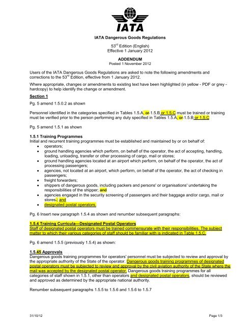 IATA Dangerous Goods Regulations 53rd Edition (English ... - nifty
