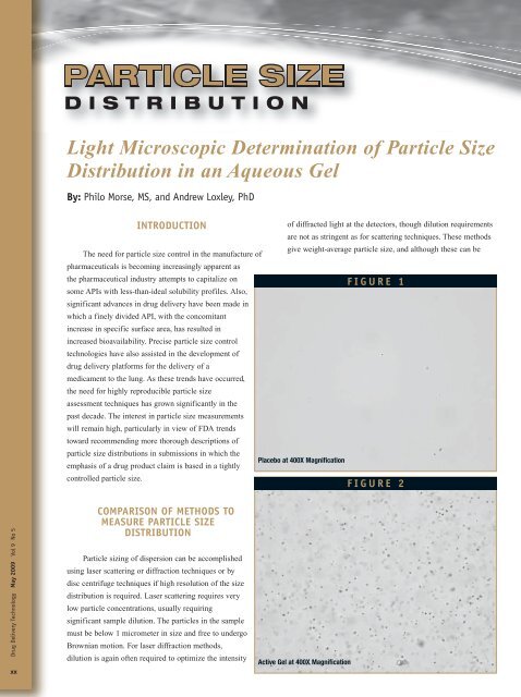 Particle Size Distribution - Particle Sciences