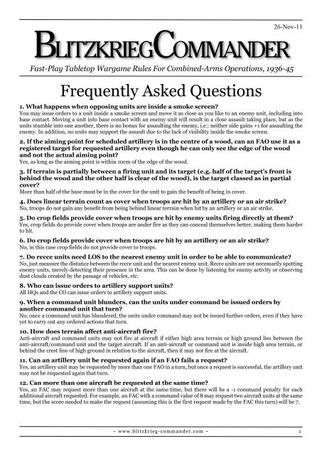 BKC-FAQ - Blitzkrieg Commander