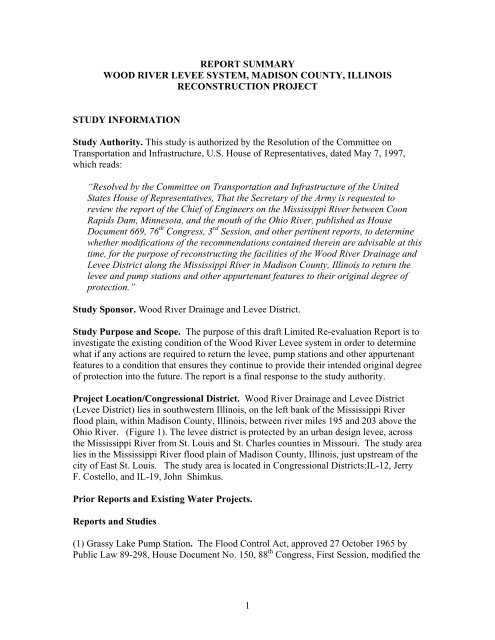 PROJECT SUMMARY - U.S. Army Corps of Engineers