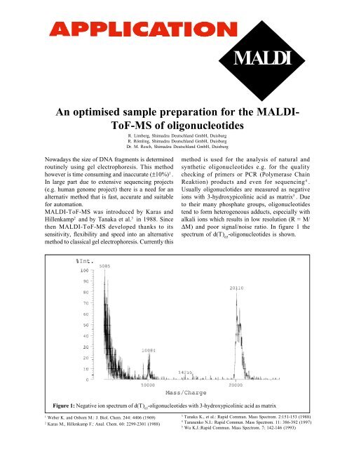 An optimised sample preparation for the MALDI- ToF ... - Shimadzu