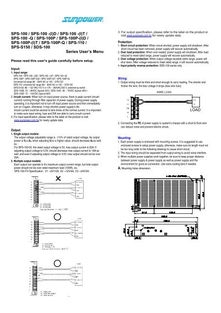 SPS-100 / SPS-100 - Sunpower Technology Corp.