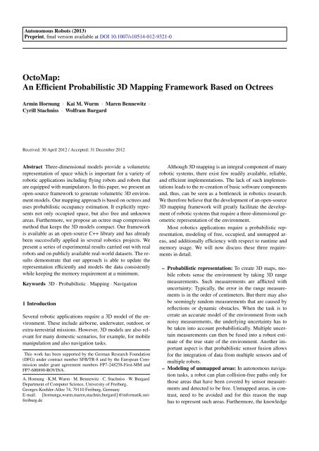OctoMap: An Efficient Probabilistic 3D Mapping ... - First-MM