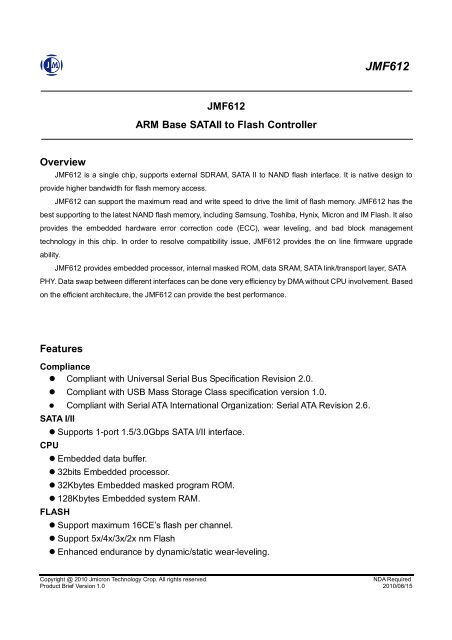JMF612 - JMicron Technology