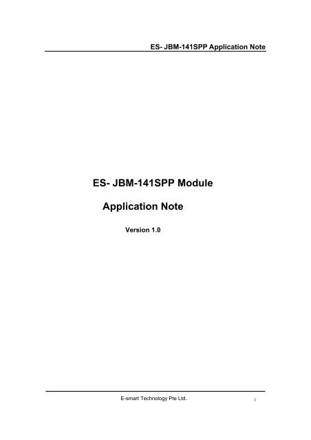 ES- JBM-141SPP Module Application Note - ThaiEasyElec.net