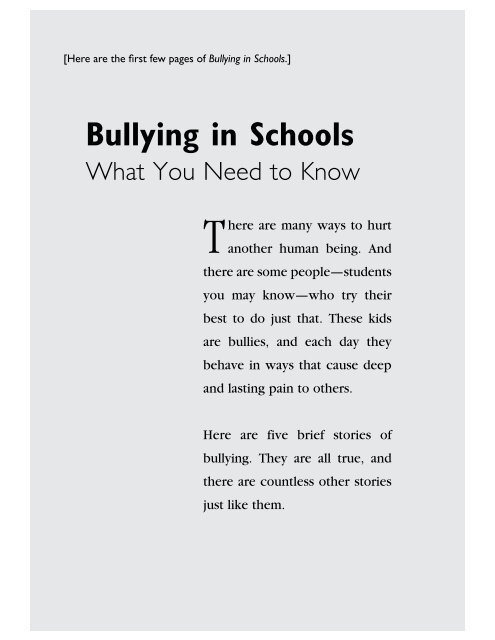 Bullying In High School Stories