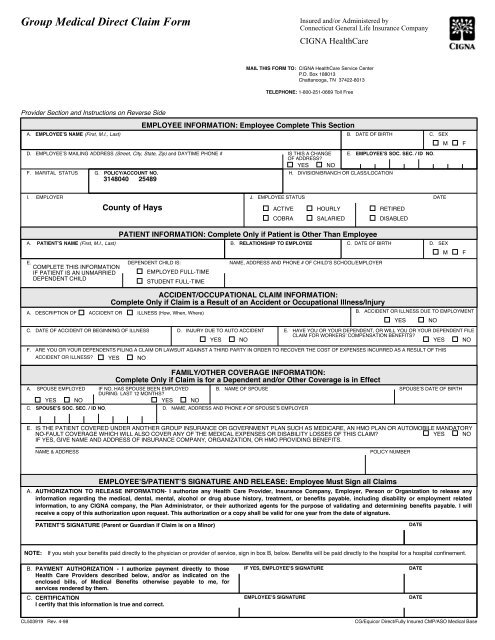 Group Medical Direct Claim Form