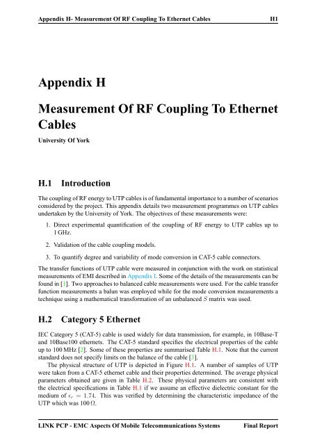 Measurement Of RF Coupling To Ethernet Cables - Applied ...