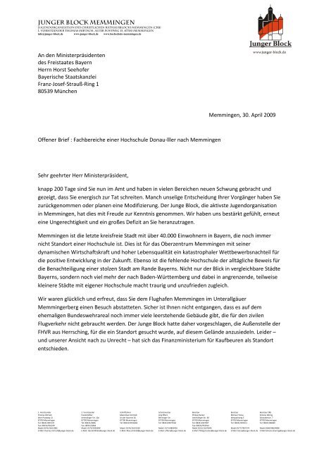 Offener Brief im PDF-Format zum Download - Junger Block