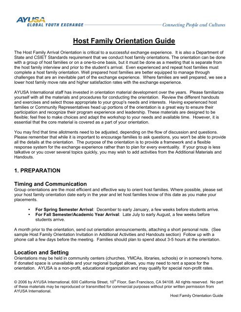 Host Family Orientation Guide - Home