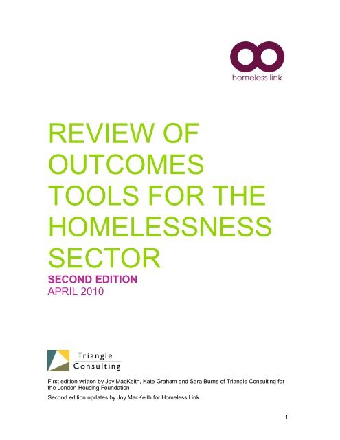 A Review of Outcomes Tools For the Homelessness Sector