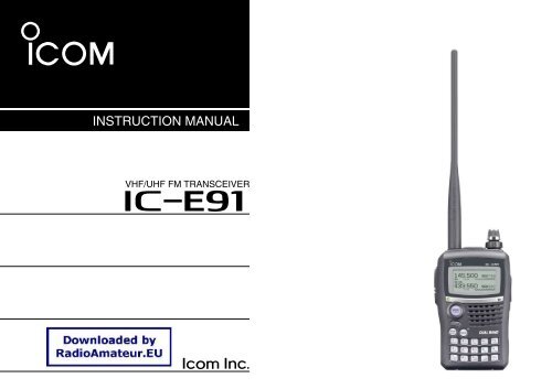 Icom - IC-E91 Instruction Manual