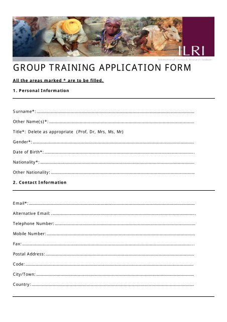 GROUP TRAINING APPLICATION FORM