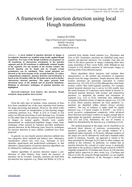 A Framework For Junction Detection Using Local Hough Transforms