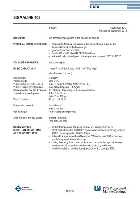 sigmaline 403 - Sigma | coatings