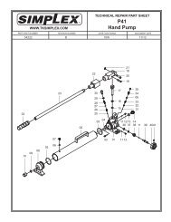 P82 HAND PUMP REPAIR PARTS SHEET - Simplex