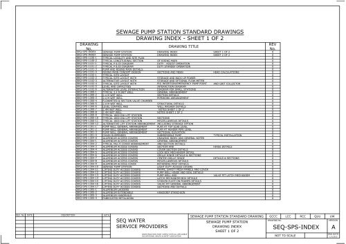 SEQ Sewage Pumping Station Drawings Index - SEQ Design and ...