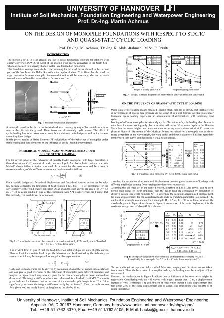 On the design of monopile foundations with respect to static and ...