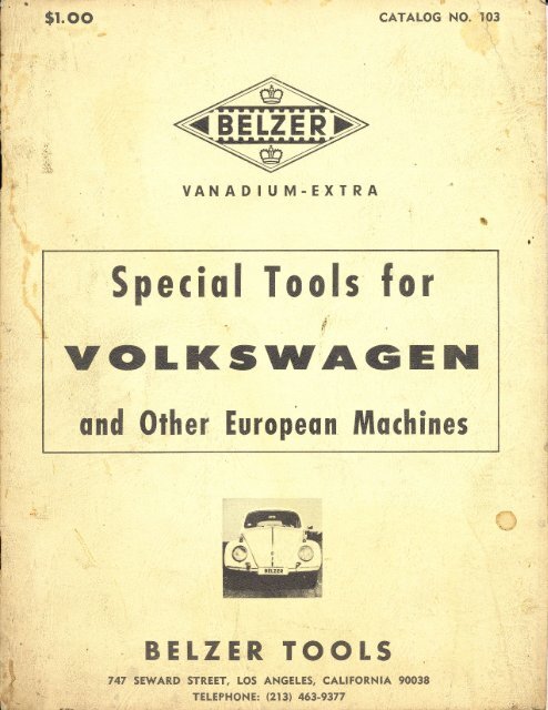 1967 Belzer Tools Catalog No. 103 - PDF - TheSamba.com