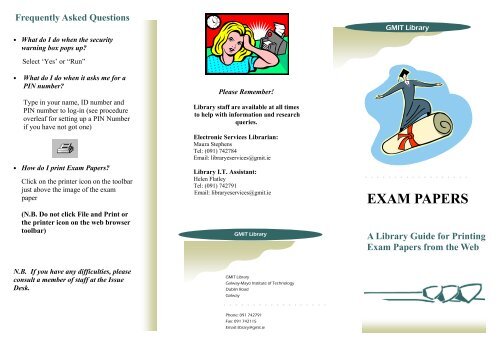 Exam Paper Guide - GMIT Libraries - Galway-Mayo Institute of ...