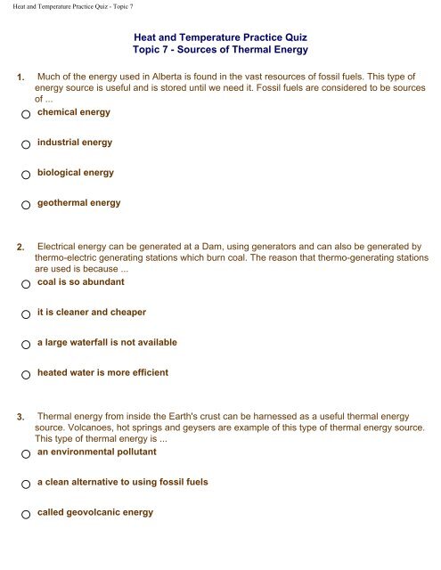 Examples Of Sources Of Heat