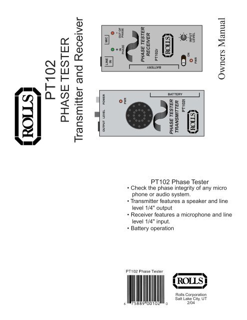 PT102 Phase Tester - Rolls Corporation