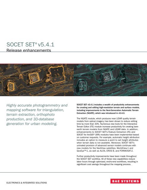 SOCET SETÂ®v5.4.1 - BAE Systems GXP Geospatial eXploitation ...