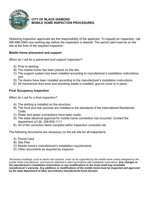 Mobile Home Inspection Criteria - Homemade Ftempo