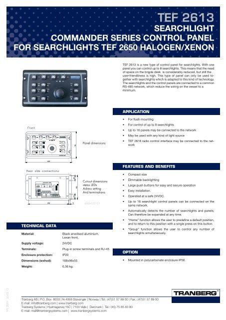 Datasheet - Tranberg