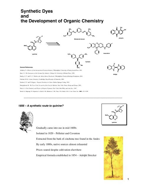 Synthetic Dyes and the Development of Organic Chemistry